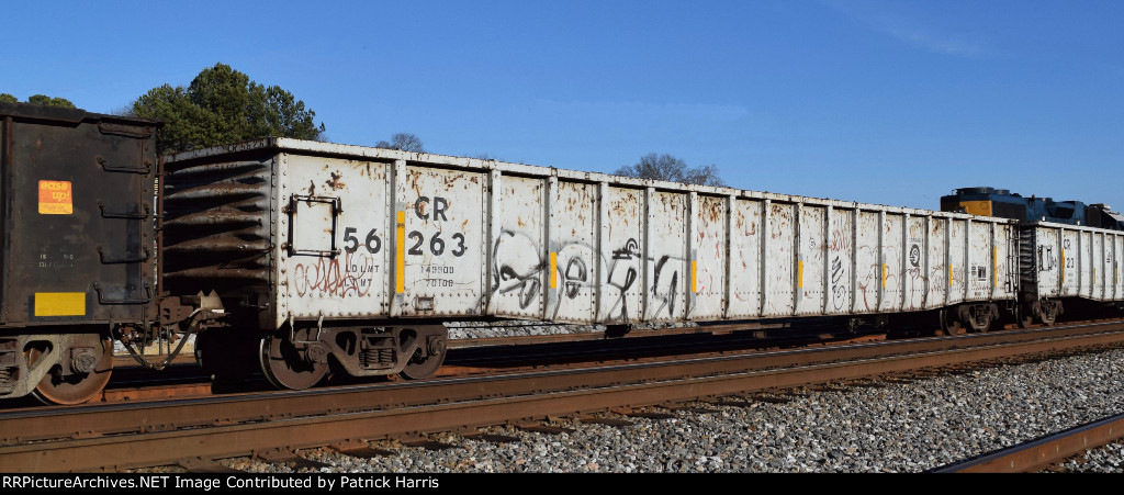 CR 56263 X-PC 598095 05-1968 built G44A 3181cf 66' gondola converted to MOW service in CSX Junta ...